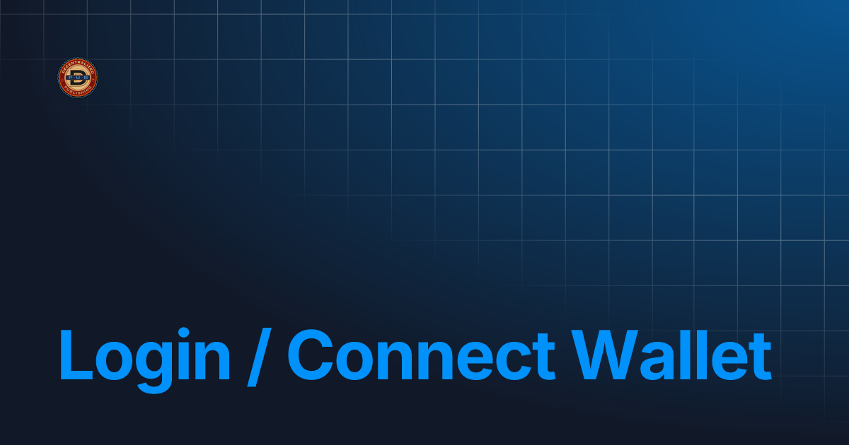 Login / Connect Wallet | DPub